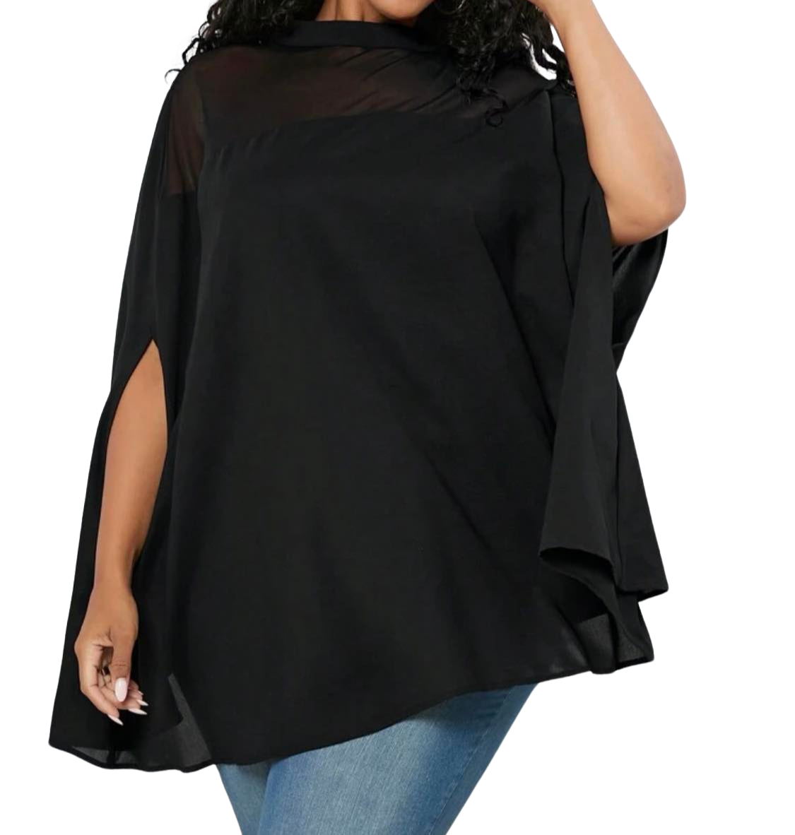 Plus Size Blouse Brianna - Cloak Sleeve